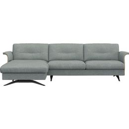 Ecksofa FLEXLUX "Glow, super bequem durch hochwertigem Sitzaufbau mit Federkern, L-Form", blau (sky blau), B:273cm H:81cm T:158cm, 62% Polyester/17%Baumwolle/14%Viscose/7%Leinen, Sofas, Ecksofa, Modernes skandinavisches Design