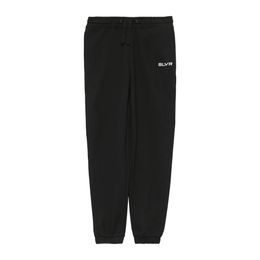 Jogginghose s.Oliver JUNIOR, Jungen, Gr. 146, N-Gr, schwarz, Obermaterial: 100% Polyamid, unifarben, loose fit kn&ouml;chellang, Hosen Jogginghose, mit Schriftzug