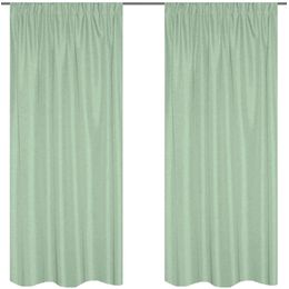 Vorhang HOME BASICS "MAITE" Gr. 2, gr&uuml;n (mint), B:135cm H:175cm, Polyester, Gardinen, Vorhang