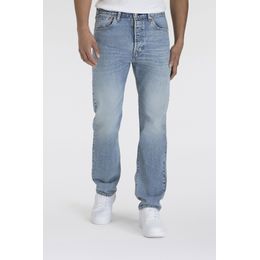 Levi's Straight-Jeans LEVI'S "501 LEVI'S ORIGINAL", Herren, Gr. 32, L&auml;nge 30, blau (low on sleep ltwt), Denim/Jeans, Obermaterial: 100% Baumwolle, normal lang, Jeans Straight-Jeans, mit Markenlabel