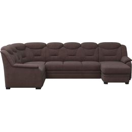 Wohnlandschaft COTTA "Marcus U-Form", grau (charcoal), B:330cm H:99cm T:211cm, 100% Polyester, Sofas, Wohnlandschaft, wahlweise mit Bettfunktion & Stauraum