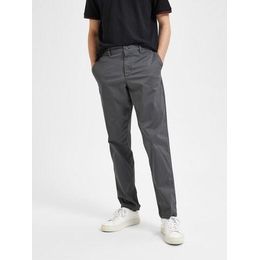 Chinos Selected "SLH196-STRAIGHT-NEW MILES FLEX PANT NOOS", Herren, Gr. 29, L&auml;nge 32, grau (schwarz shadow), Web, Obermaterial: 91% Baumwolle, 6% Polyester, 3% Elasthan, unifarben, regular fit normal, Hosen Chinos