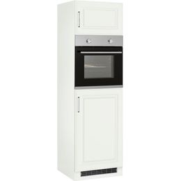 Backofen/K&uuml;hlumbauschrank KOCHSTATION "KS-Stockholm", wei&szlig; (wei&szlig;, wei&szlig;), B:60cm H:200cm T:60cm, Holzwerkstoff, MDF, Schr&auml;nke, Backofen/K&uuml;hlumbauschrank, hochwertige MDF-Fronten