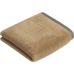 Handtuch Bugatti "Prato", braun (camel), B:50cm L:100cm, Walkfrottee, Obermaterial: 100% Baumwolle, Handt&uuml;cher, Handtuch, Uni Farben, mit melierter Optik im Saum