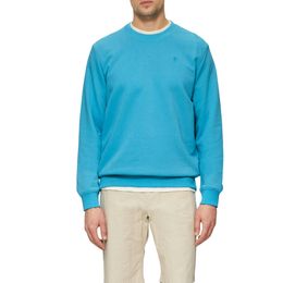 Sweatshirt s.Oliver, Herren, Gr. S, blau (petrol), Sweatware, Obermaterial: 70% Baumwolle, 30% Polyester, unifarben, regular fit taillenbedeckt, Rundhals, Rippb&uuml;ndchen, Sweatshirts Sweatshirt, mit Logo Stickerei