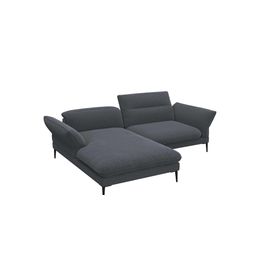 Ecksofa FLEXLUX "Salino, Funktionssofa mit Recamiere, Relaxsofa, Ecksofa", grau (anthrazit), B:245cm H:88cm T:182cm, 100% Polyester, Sofas, Ecksofa, Sofa mit Arm- und Kopfteil-Verstellungen, Kaltschaum & Stahl-Wellen