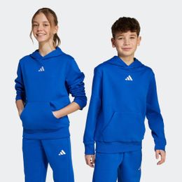 Kapuzensweatshirt adidas Sportswear "ESSENTIALS KIDS HOODIE", Damen, Gr. 176, blau (royal blau, wei&szlig;), Obermaterial: 71% Baumwolle, 29% Polyester, normal, Rundhals, angesetztes B&uuml;ndchen, Sweatshirts Kapuzensweatshirt