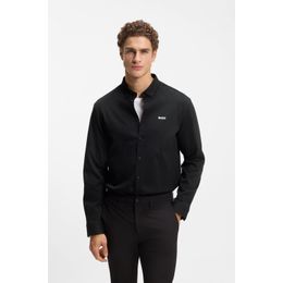 Langarmhemd BOSS Green "B MOTION L", Herren, Gr. 3XL, N-Gr, schwarz002, Web, Obermaterial: 100% Baumwolle, regular fit, 2-Knopf-Manschette mit Schlitz, Hemden Langarmhemd, mit Logo-Druck