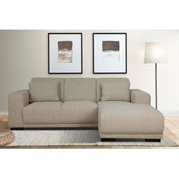 Ecksofa Home Affaire "BORNHOLM L-Form, B: 234 cm - OTTO. Verl&auml;ssliche Qualit&auml;t.", grau (hellgrau), B:234cm H:85cm T:162cm, 100% Polyester, Sofas, Ecksofa, Recamiere links oder rechts bestellbar, Wellenfederung, inkl. 2 Kissen
