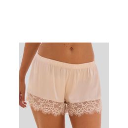 Panty Lascana "Alana", Damen, Gr. 40, beige (champagner), Spitze, Obermaterial: 75% Seide, 17% Polyamid, 8% Elasthan, Unterhosen Panty, im edlen Shorty-Schnitt mit hohem Seidenanteil