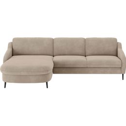 Sit & More Ecksofa SIT & MORE "Soul L-Form", beige, B:280cm H:90cm T:182cm, 100% Polyester, Sofas, Ecksofa, wahlweise mit Bettfunktion und Bettkasten oder Schubkasten