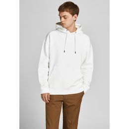 Jack & Jones Kapuzensweatshirt JACK & JONES "STAR BASIC SWEAT HOOD", Herren, Gr. XS, wei&szlig;, angeraute Sweatware, Obermaterial: 70% Baumwolle, 30% Polyester, unifarben, bequem, Rundhals, Sweatshirts Kapuzensweatshirt