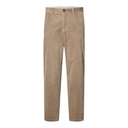 Cordhose Selected "SLHREG-TAPERED MATT CORD PANTS", Damen, Gr. 31, L&auml;nge 34, grau (desert taupe), Web, Obermaterial: 85% Baumwolle, 13% Viskose, 2% Elasthan, unifarben, schmal, Hosen Cordhose