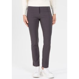 Stretch-Hose Stehmann "INA", Damen, Gr. 52, N-Gr, grau (graphit), Web, Obermaterial: 72% Viskose, 25% Polyamid, 3% Elasthan, unifarben, figurbetont kn&ouml;chellang, Hosen Stretch-Hose, mit Stretch