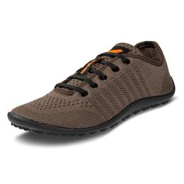 Barfu&szlig;schuh Leguano "GO", Damen, Gr. 36, braun, Textil, Schuhe Barfu&szlig;schuh, mit praktischer Schn&uuml;rung, Freizeitschuh, Halbschuh, Schn&uuml;rschuh