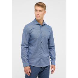 Langarmhemd Eterna "SLIM FIT", Damen, Gr. 40, Normalgr&ouml;&szlig;en, blau (dunkelblau), Twill, 100% Baumwolle, schmal, Manschette, Hemden Langarmhemd, EASY IRON (b&uuml;gelleicht)