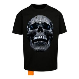 Forgotten Faces T-Shirt 'Diamond Skull' Herren Gr&ouml;&szlig;e XXL blau / anthrazit / greige / orange