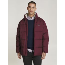 Steppjacke Tommy Jeans "TJM POLY PUFFER EXT", Herren, Gr. M, rot (deep rouge), Web, Obermaterial: 100% Polyamid. Futter: 100% Polyester. Wattierung: 100% Polyester, Basic h&uuml;ftlang, eingesetzt elastischer Bund, Jacken Steppjacke, Winterjacke mit Stehkragen, gef&uuml;ttertes Teddy, Innentaschen