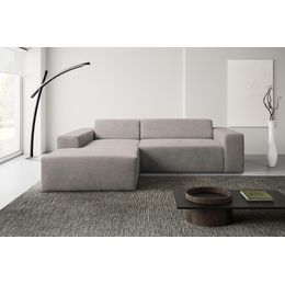 Ecksofa WERK2 "Zeus-L modern & zeitlos, Breite 253 cm, bequemes Sofa", beige, B:253cm H:70cm T:188cm, 92% Polyester, 8% Nylon, Sofas, Ecksofa, moderne Optik mit abgerundeten Kanten