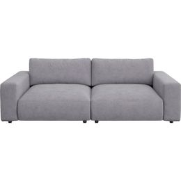 Big-Sofa Musterring "LUCIA", silber (silber crona), B:252cm H:81cm T:124cm, Flachgewebe FLORIS (100% Polyester);Flachgewebe VALMONT (60% Baumwolle/ 40% Leinen);Microfaser CRONA (100% Polyester), Sofas, Big-Sofa, in vielen Qualit&auml;ten und 4 unterschiedlichen N&auml;hten, 2,5-Sitzer
