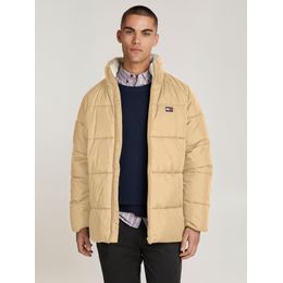 Steppjacke Tommy Jeans "TJM POLY PUFFER EXT", Herren, Gr. M, gold (gentle gold), Web, Obermaterial: 100% Polyamid, unifarben, Basic h&uuml;ftlang, eingesetzt elastischer Bund, Jacken Steppjacke, Winterjacke mit Stehkragen, gef&uuml;ttertes Teddy, Innentaschen