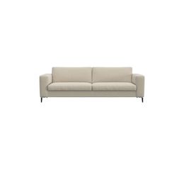 3-Sitzer FLEXLUX "Fiore, super Sitzkomfort durch Kaltschaum im Sitz", wei&szlig; (sanftes wei&szlig;), B:229cm H:85cm T:92cm, 100% Polyester, Sofas, 3-Sitzer, breite Armlehnen, F&uuml;&szlig;e Alu+schwarz
