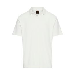 Poloshirt BOSS Orange "Pe", Herren, Gr. XXL, beige (natural106), Frottee, Obermaterial: 100% Baumwolle, unifarben, regular fit h&uuml;ftlang, V-Ausschnitt, Shirts Poloshirt, aus Frottee-Qualit&auml;t