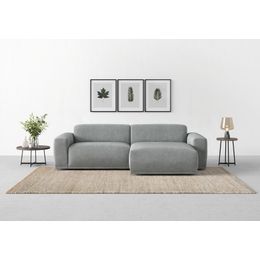 Ecksofa Trendmanufaktur "Braga, mit hochwertigem Kaltschaum, L-Form, in Cord erh&auml;ltlich", grau (grau pinstripe), B:255cm H:72cm T:160cm, 100% Polyester, Sofas, Ecksofa, modernes Sofa, Couch mit hohem Sitzkomfort, 255/72/160 cm (B/H/T)