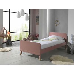 Jugendbett Vipack "Billy, Einzelbett 90/200, inkl. Rolllattenrost, modernes Design", rosa (terra rosa), B:95cm H:73,5cm L:203,6cm, Betten, Jugendbett, universell einsetzbar, verschiedene Farben zur Wahl
