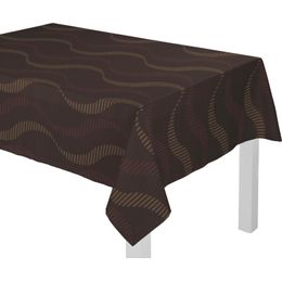 Tischdecke WIRTH "LUPARA" Gr. 3, braun, B:130cm L:160cm, Baumwolle, Polyester, Tischdecken, Tischdecke
