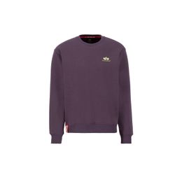 Sweater Alpha Industries "Basic Sweatshirt SL", Damen, Gr. S, lila (plum), Obermaterial: 80% Baumwolle, 20% Polyester, regular fit, Sweatshirts Sweater
