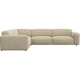 Ecksofa FLEXLUX "Lucera, super bequem durch hochwertigen Sitzaufbau mit Kaltschaum", beige (sandy beige), B:319cm H:73cm T:285cm, 100% Polyester, Sofas, Ecksofa, modern & anschmiegsam, L-Form, Designsofa
