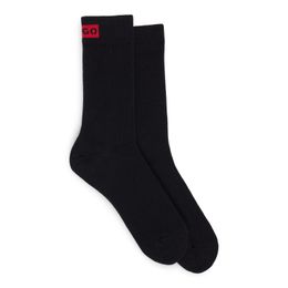 Businesssocken HUGO UNDERWEAR "2P RS LABEL CC W", Damen, Gr. 39-42, schwarz, Baumwollmischung, unifarben, normal, Socken Businesssocken, mit eingesticktem Markenlabel
