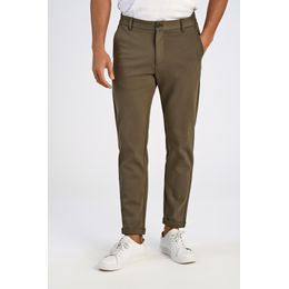 Stoffhose LINDBERGH, Herren, Gr. M, N-Gr, true army, Web, Obermaterial: 75% Polyester, 22% Viskose, 3% Elasthan. Futter: 65% Polyester, 35% Baumwolle, unifarben, slim fit kn&ouml;chellang, Hosen Stoffhose, mit Stretch