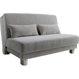 Schlafsofa Home Affaire "Gina", grau, B:140cm H:86cm T:195cm, Sofas, Schlafsofa, mit einem Handgriff vom Sofa zum Bett