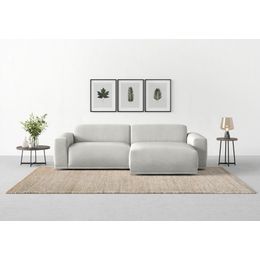 Ecksofa Trendmanufaktur "Braga, mit hochwertigem Kaltschaum, L-Form, in Cord erh&auml;ltlich", silber (silber lining), B:255cm H:72cm T:160cm, 100% Polyester, Sofas, Ecksofa, modernes Sofa, Couch mit hohem Sitzkomfort, 255/72/160 cm (B/H/T)