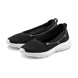Sneaker Lascana "Slip-On-Sneaker, Freizeitschuh, Slipper", Damen, Gr. 36, schwarz, Obermaterial: 100% Textilmaterial. Decksohle: 100% Textilmaterial. Laufsohle: 100% Synthetik, unifarben, Schuhe Sneaker, Ballerina, Halbschuhe zum Reinschl&uuml;pfen VEGAN, Topseller