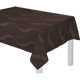 Tischdecke WIRTH "LUPARA" Gr. 2, braun, B:120cm L:120cm, Baumwolle, Polyester, Tischdecken, Tischdecke
