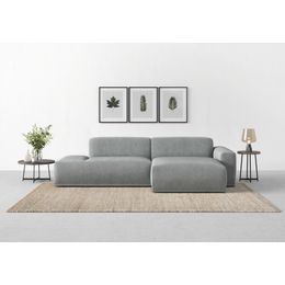 Ecksofa Trendmanufaktur "Braga, mit hochwertigem Kaltschaum, L-Form, in Cord erh&auml;ltlich", grau (grau pinstripe), B:275cm H:72cm T:160cm, 100% Polyester, Sofas, Ecksofa, modernes Sofa, Couch mit hohem Sitzkomfort, 275/72/160 cm (B/H/T)