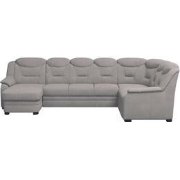 Wohnlandschaft COTTA "Marcus U-Form", silber, B:330cm H:99cm T:211cm, 100% Polyester, Sofas, Wohnlandschaft, wahlweise mit Bettfunktion & Stauraum