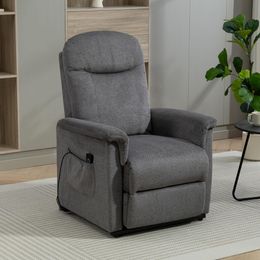 TV-Sessel Duo Collection "TV-Sessel Pylos", kieselgrau, B:77cm H:111cm T:95cm, Polyester 96%, Nylon 4%, Sessel, TV-Sessel, Relaxfunktion und Taschenfederkern mit Stahlwellenunterfederung