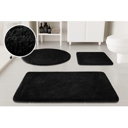 Badematte OTTO HOME "Neele", schwarz, H:20mm, Polyester, Badematten, Badematte, Badteppich, getuftet, modern, Uni, antirutsch, flauschig, Hochflor