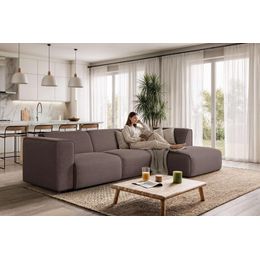 Ecksofa OTTO HOME "Merid L-Form, B: 295 cm - OTTO. Verl&auml;ssliche Qualit&auml;t.", braun, B:295cm H:70cm T:162cm, 100% Polyester, Sofas, Ecksofa, jederzeit durch Module erweiterbar