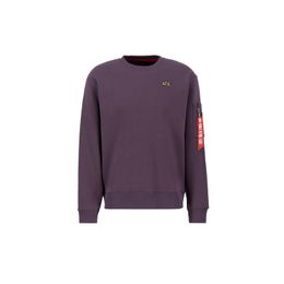 Sweater Alpha Industries "3D SL Sweatshirt", Herren, Gr. S, lila (plum), Obermaterial: 80% Baumwolle, 20% Polyester, regular fit, Sweatshirts Sweater