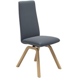 Polsterstuhl stressless "Laurel", blau (atlantic blau batick, eiche natur), B:49cm H:105cm T:60cm, Leder BATICK: BATICK ist ein leicht korrigiertes, durchgef&auml;rbtes und genarbtes M&ouml;belleder, bei dem die meisten Unebenheiten und Spuren in der Regel entfernt wurden., St&uuml;hle, Polsterstuhl, High Back, Gr&ouml;&szlig;e M, mit schr&auml;ggestellten Beinen in Eiche natur