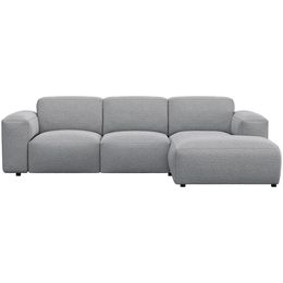 Ecksofa FLEXLUX "Lucera Chaislongue rechts oder links, L-Form, bequem", grau (sophisto grau), B:251cm H:73cm T:171cm, 100% Polyester, Sofas, Ecksofa, modern & anschmiegsam, Kaltschaum, Stahl-Wellenunterfederung