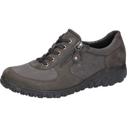 Waldl&auml;ufer Sneaker WALDL&Auml;UFER "HAVY-Soft", Damen, Gr. 7 (40,5), grau (dunkelgrau), Nubukleder, Textil, Schuhe Sneaker, Freizeitschuh, Halbschuh, Schn&uuml;rschuh in Komfortweite H (=sehr weit)