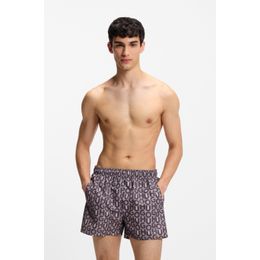 Badeshorts HUGO UNDERWEAR "NALU", Herren, Gr. S (48), N-Gr, light, pastel pink 681, Web, Obermaterial: 100% Polyester, bedruckt, Badehosen Badeshorts, elastischer Bund, Allover Print