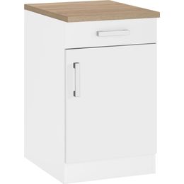 Unterschrank KOCHSTATION "KS-Gera", wei&szlig; (wei&szlig;, wei&szlig;), B:50cm H:85cm T:60cm, Holzwerkstoff, Schr&auml;nke, Unterschrank, Breite 50 cm
