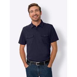 Poloshirt CLASSIC "Kurzarm-Poloshirt", Herren, Gr. 56/58, blau (marine), 100% Baumwolle, unifarben, Shirts Poloshirt